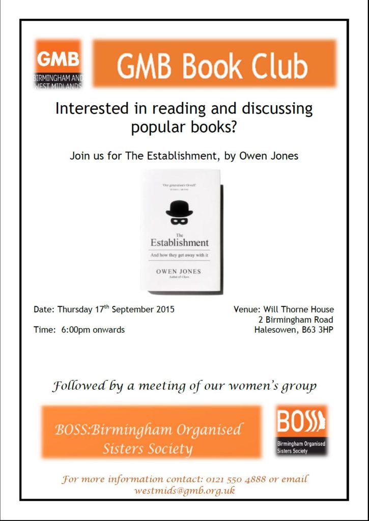 GMB Book club and BOSS meeting | GMB S85 Sandwell Community Branch ...